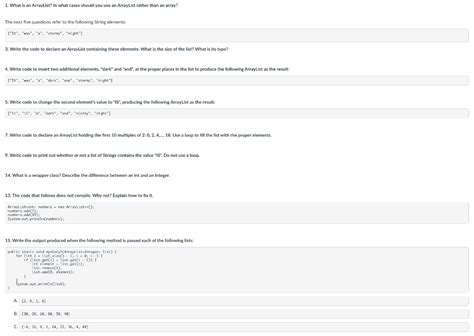 Solved What Is An ArrayList In What Cases Should You Use Chegg