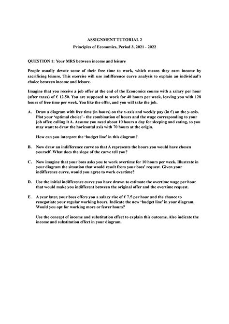 Assignment Tutorial 2 Kjgkn Assignment Tutorial 2 Principles Of