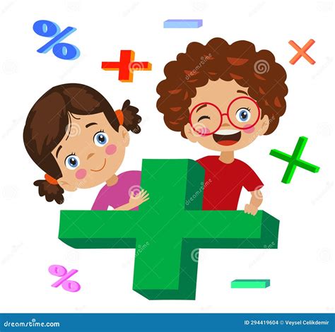 Mathematics Operation Symbols Addition Division Subtraction Addition Vector Illustration