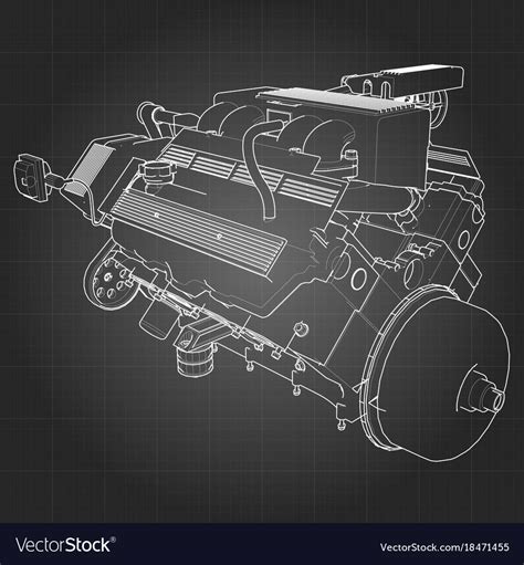 V8 Engine Vector