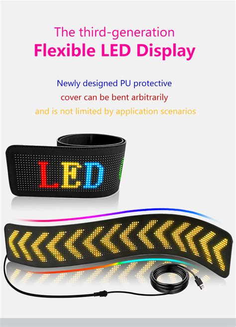 smart app control flexible led screen scrolling message pattern