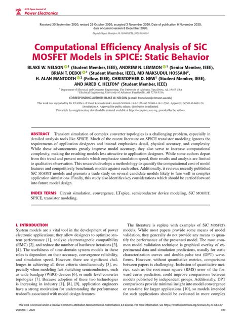 Computationalefficiencyanalysisofsicmosfetmodelsinspicestatic