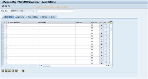 CJ SAP Tcode Change Standard WBS