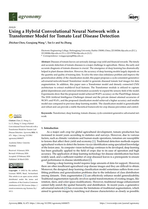 Pdf Using A Hybrid Convolutional Neural Network With A Transformer