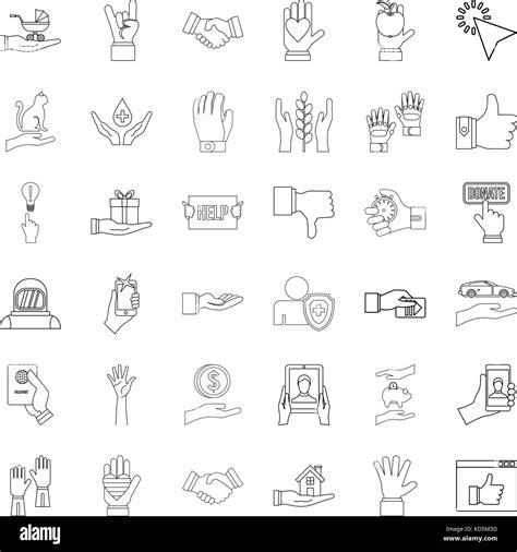 Protection Icons Set Outline Style Stock Vector Image And Art Alamy