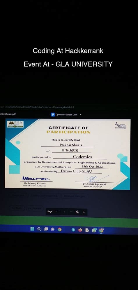 Prakhar Shukla On Linkedin Coding At Hackkerrank Event At Gla