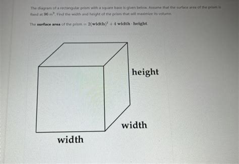 Solved The Diagram Of A Rectangular Prism With A Square