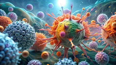Detailed Illustration Of The Tumor Microenvironment Enhanced Visualization Of Cellular