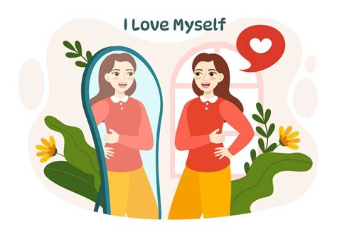 Self Love Vector Illustration With Women Love Yourself Relaxation