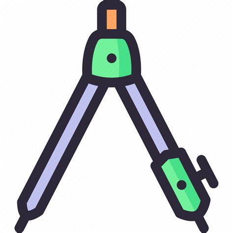 Drafting Compass Ruler Drawing Measure Geometry Tool Icon