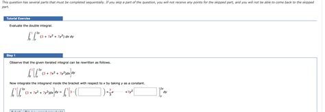 Solved Find The Partial Integral ∫16yxydxevaluate The