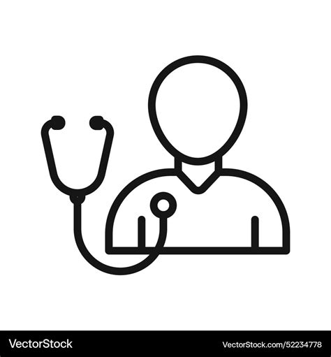 Medical Check Up Icon Black Line Art Logo Vector Image