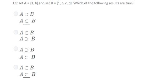 Solved Let Set A B And Set B B C D Which Of Chegg Com