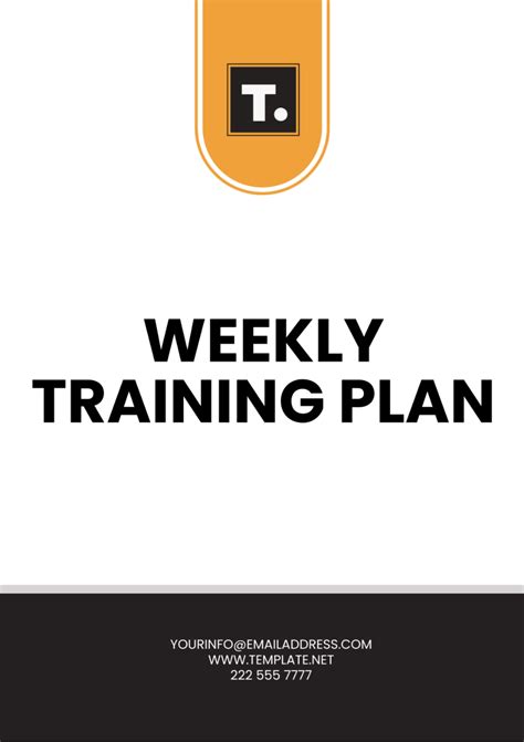 Free Weekly Training Plan Template To Edit Online