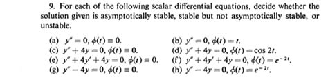 For Each Of The Following Scalar Differential Chegg Com