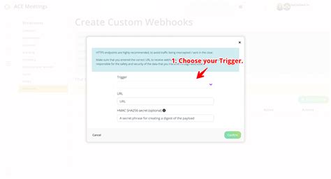 how do i set a custom webhook ace help documentation