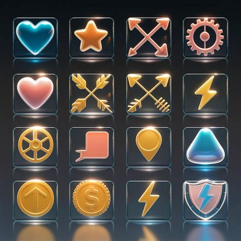 Game Pack Elements User Interface Vector Icons Gems Coins Trophies Etc Premium Ai Generated Image