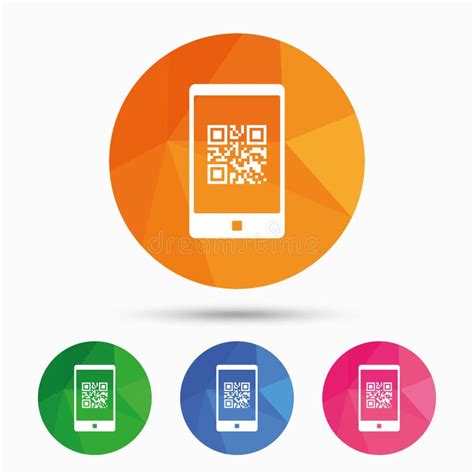Qr Code Sign Icon Scan Code Symbol Stock Vector Illustration Of Button Smartphone