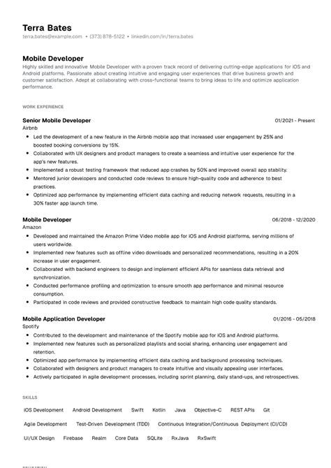 5 Mobile Developer Resume Examples Writing Guide