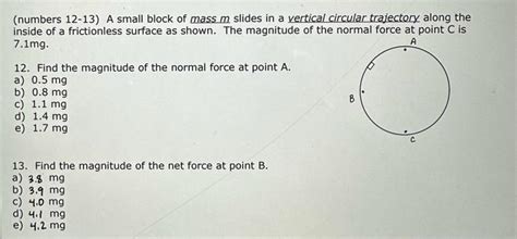 Solved Numbers A Small Block Of Mass M Slides In A Chegg