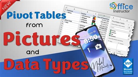 Pivot Tables From Data Types And Pictures New In Excel YouTube