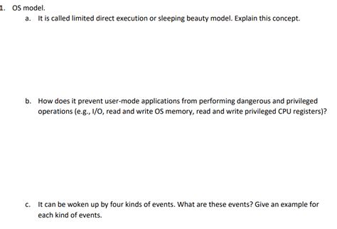 Solved OS Model A It Is Called Limited Direct Execution Or Chegg