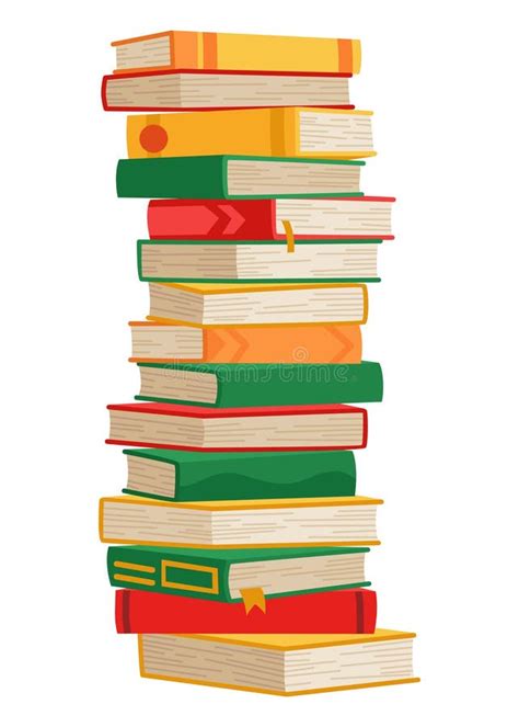 High Book Stacks Or Pile Library Textbooks And School Literature Heaps Dictionaries Bookstore