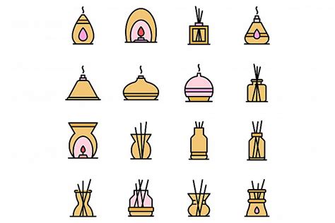 diffuser icons set vector flat
