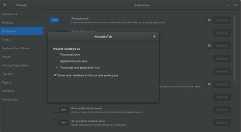linux gnome switch windows only on active workspace super user