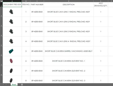 New SOLIDWORKS BOM Component Preview In SOLIDWORKS 2019