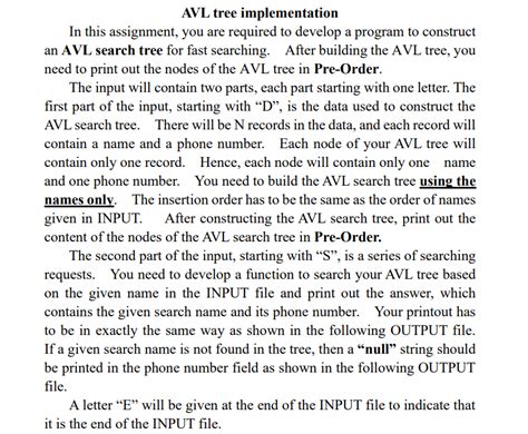 Avl Tree Implementation In This Assignment You Are