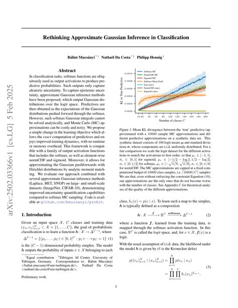 Pdf Rethinking Approximate Gaussian Inference In Classification