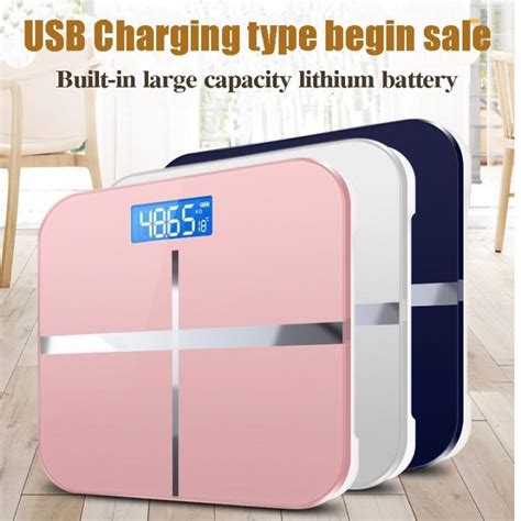 German Style USB Series Digital Body Weighing Scale LCD Display Bathroom Tempered Glass Weigh