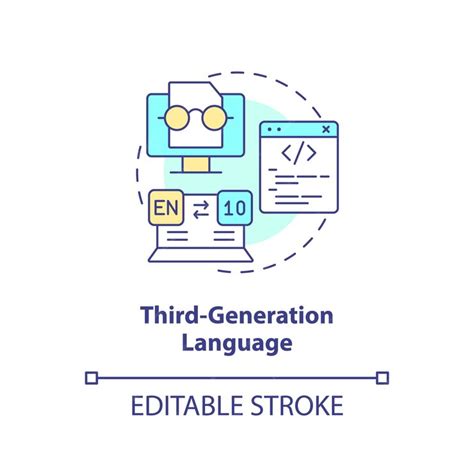 Premium Vector Thirdgeneration Programming Language Concept Icon