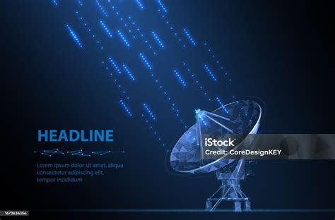 추상 3d 위성 안테나 및 신호 무선 통신 천체 망원경 군용 레이더 우주 연구 관측소 데이터 전송 위성 신호 수신기 개념 3차원 형태에 대한 스톡 벡터 아트 및 기타 이미지