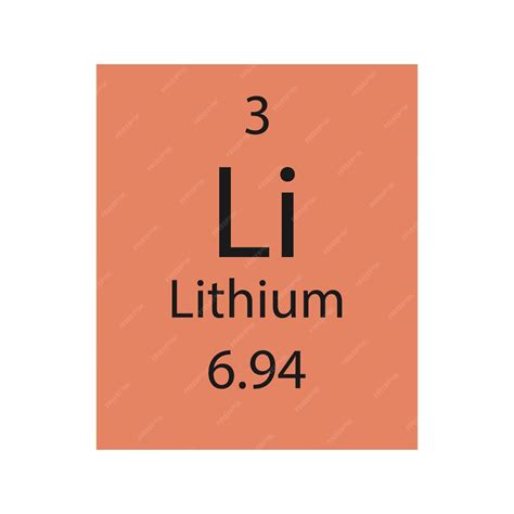 Premium Vector Lithium Symbol Chemical Element Of The Periodic Table