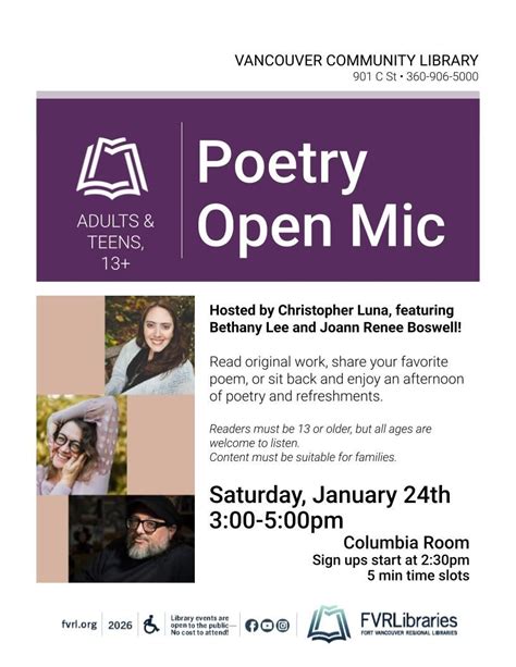 Poetry Open Mic Hosted By Christopher Luna Featuring Joann Renee