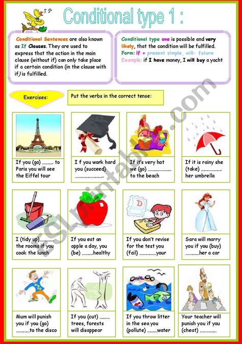 Conditional Type 1 ESL Worksheet By Ben 10