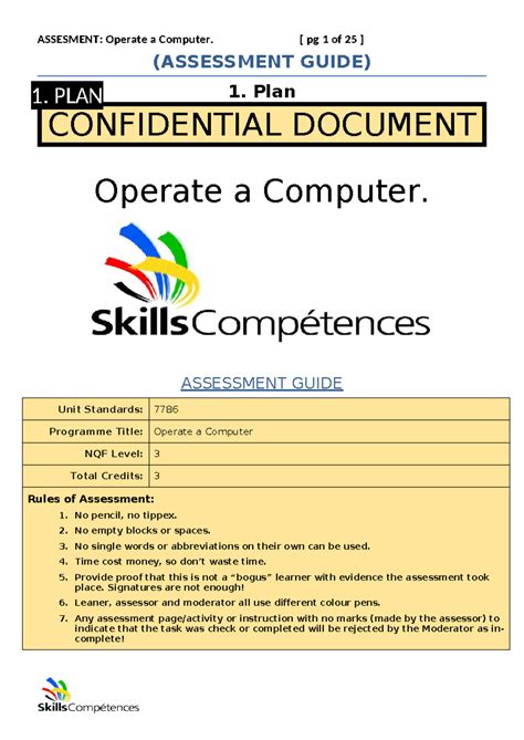 Activity 17 Computer Assessment Guide Unit Standard 7786 Studocu