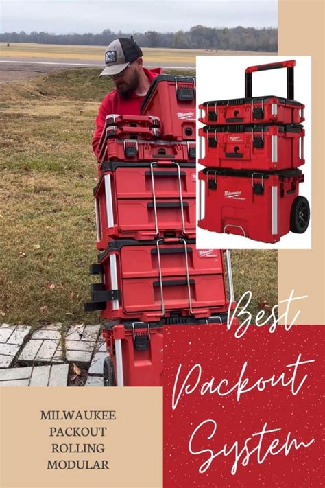 Milwaukee Packout Rolling Modular Stackable Tool Box Storage System Red