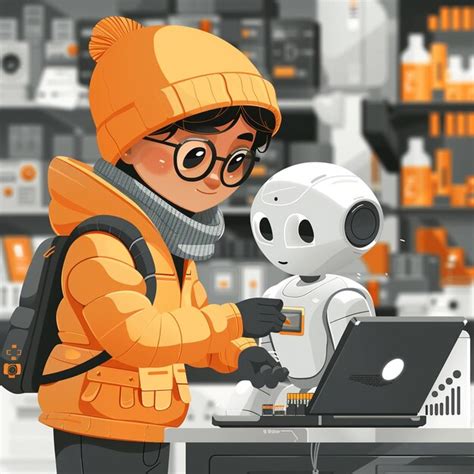 Tech Sales Rep Quantitative Analyst In A Robotics Design Premium Ai Generated Image