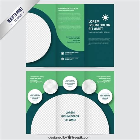 Free Vector Green Brochure With Circles