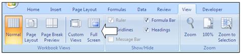 Full Screen View Excel Profesor