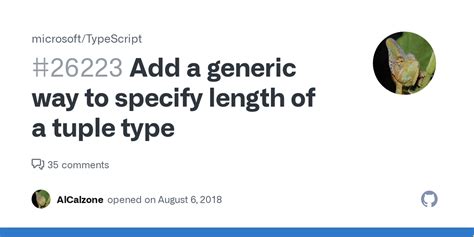 Add A Generic Way To Specify Length Of A Tuple Type Issue