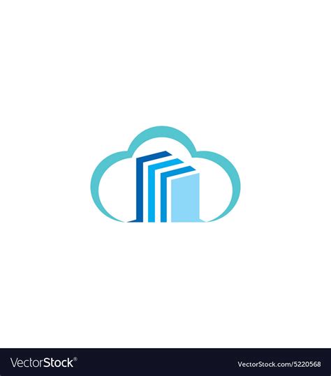 Cloud Data Technology Logo Royalty Free Vector Image