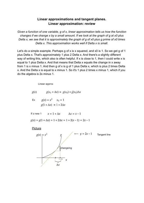Linear Approximations And Tangent Planes Massachusetts Institute Of