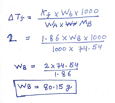 how to calculate kf in chemistry