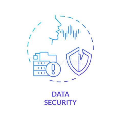 2d Data Security Gradient Icon Concept Stock Vector Illustration Of Communication Technology
