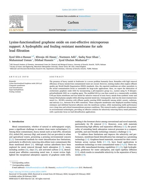 Pdf Lysine Functionalized Graphene Oxide On Cost Effective Microporous Support A Hydrophilic