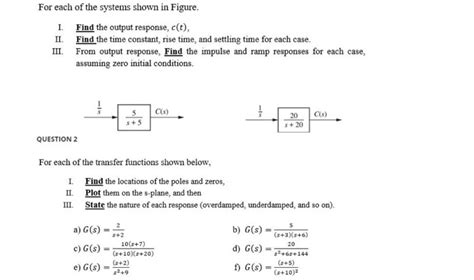 solved for each of the systems shown in figure 1 find the